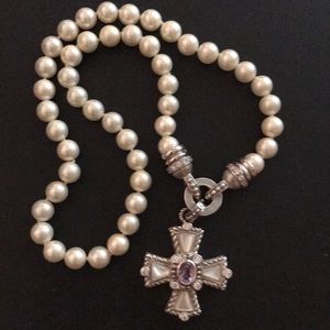 Judith Ripka | Jewelry | Judith Ripka Pearl Necklace With Enhancer ...